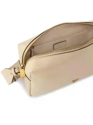 Pinko Horizontal Zip-fastening Leather Shoulder Bag - Neutrals