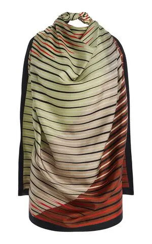 KALLMEYER Fluted Silk-twill Scarf Top