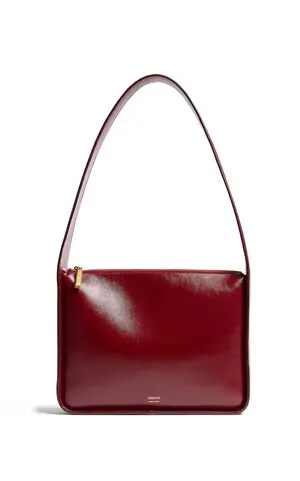 Khaite Lori Crackled Patent Leather Squared Bag - Burgundy