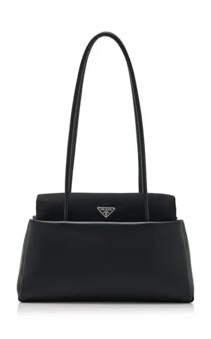 Prada Passage Nylon And Leather Shoulder Bag - Black