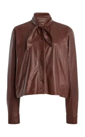 TWP Tie-embellished Leather Shirt