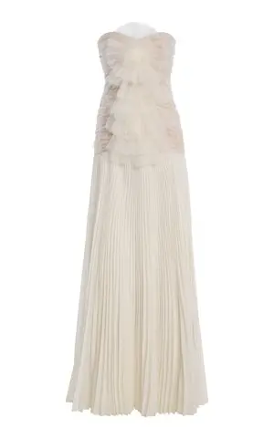 Alexis Seraphina Strapless Lace Maxi Dress - White