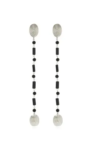 Juju Vera Sterling And Onyx Drop Earrings - Black