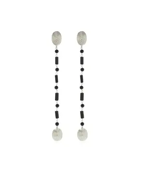 Juju Vera Sterling And Onyx Drop Earrings - Black