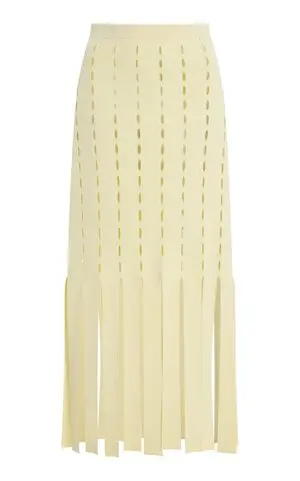 ZANKOV Perry Perforated Knit Maxi Skirt - Yellow