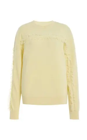ZANKOV Fringed Merino Wool Sweater - Yellow