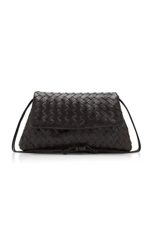 Bottega Veneta Giorno Intrecciato Leather Dust Bag Brown