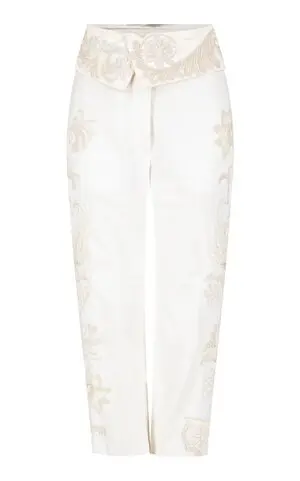 Dries Van Noten Embroidered Capri Pants