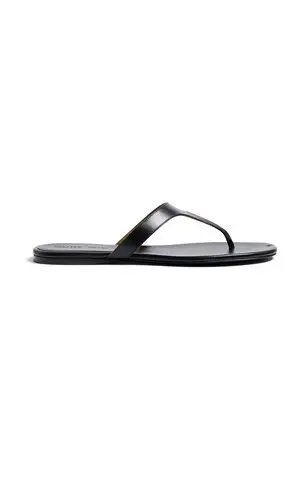 Khaite Archer Leather Thong Sandals - Black