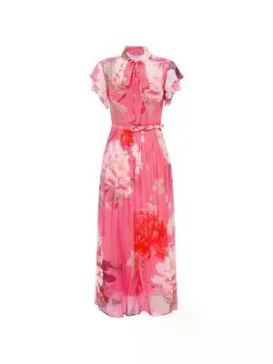 LEO LIN Grace Ruffled Floral Midi Dress - Pink