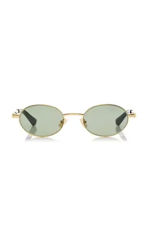 Bottega Veneta Round-frame Metal Sunglasses - Gold