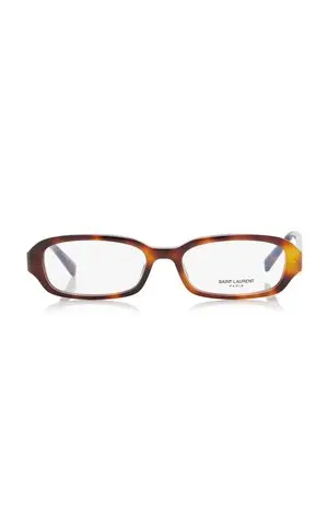 Saint Laurent Erin Oval-frame Acetate Glasses - Brown