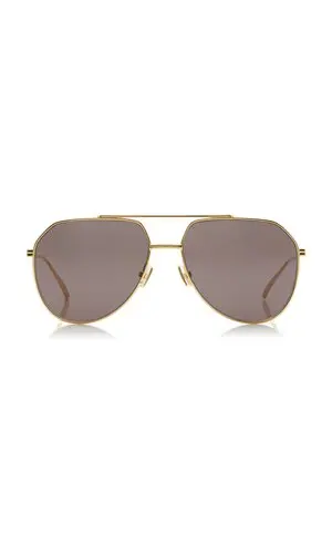Bottega Veneta Aviator-frame Metal Sunglasses - Gold