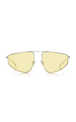 Bottega Veneta Aviator Metal Sunglasses - Yellow