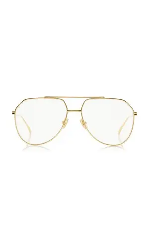 Bottega Veneta Aviator-frame Metal Glasses - Gold