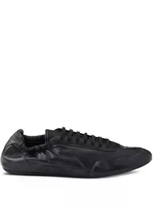 Prada Collapse Leather Sneakers - Black