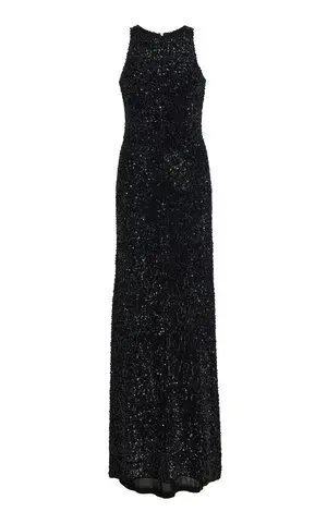 Adam Lippes Taylor Sequined Knitted Dress - Black