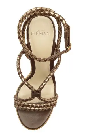 ALEXANDRE BIRMAN Elba Leather Wedge Sandals