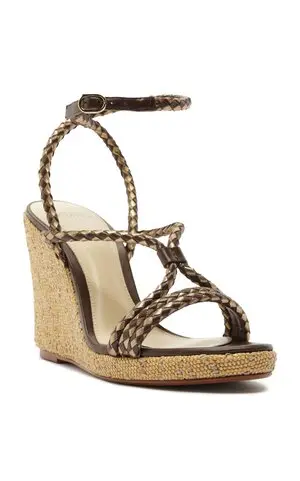 ALEXANDRE BIRMAN Elba Leather Wedge Sandals