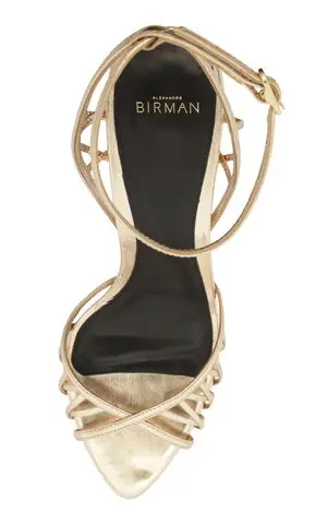 ALEXANDRE BIRMAN Solene Leather Sandals - Gold