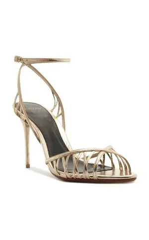 ALEXANDRE BIRMAN Solene Leather Sandals - Gold
