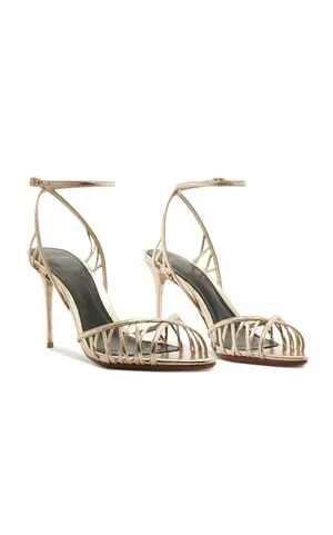 ALEXANDRE BIRMAN Solene Leather Sandals - Gold