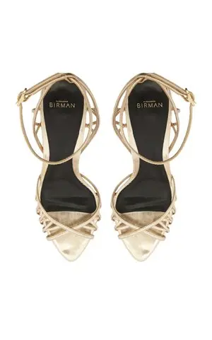 ALEXANDRE BIRMAN Solene Leather Sandals - Gold
