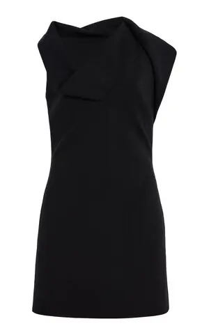 FERRAGAMO Asymmetric Mini Dress - Black