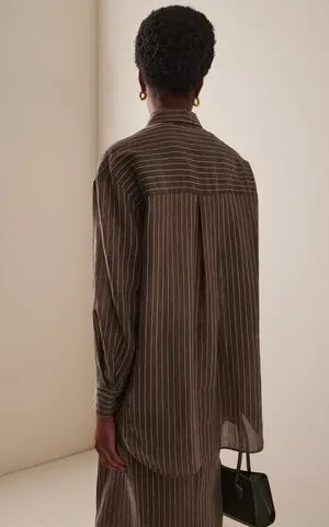 KALLMEYER Dani Pinstriped Linen-blend Shirt