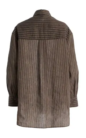 KALLMEYER Dani Pinstriped Linen-blend Shirt