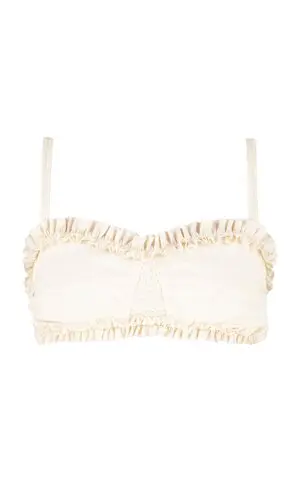 Dries Van Noten Carly Bis Slub Cotton-poplin Bra Top - Neutral