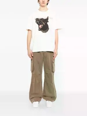 IH NOM UH NIT Graphic-print Crew Neck T-shirt - Neutrals