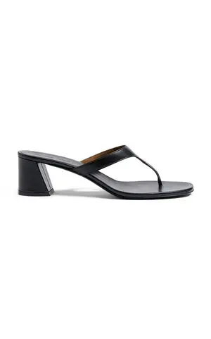 Khaite Archer Leather Sandals - Black
