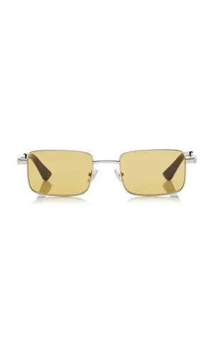 Bottega Veneta Square-frame Metal Sunglasses - Yellow