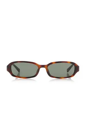 Saint Laurent Erin Oval-Frame Sunglasses Brown
