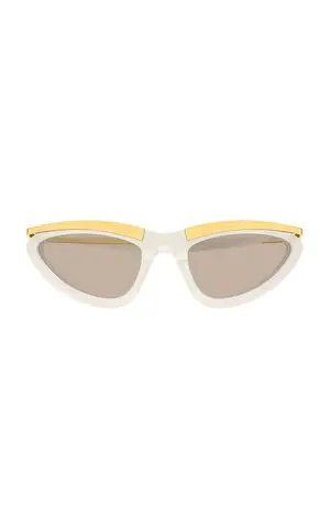 Bottega Veneta Cat-eye Acetate Sunglasses With Ribbon Hardware - Ivory