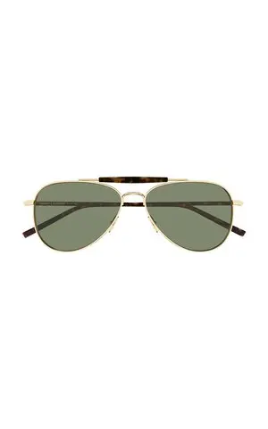 Saint Laurent Aviator-frame Metal Sunglasses - Gold