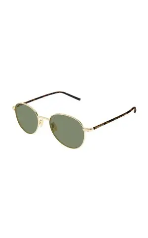 Saint Laurent Round Frame Metal Sunglasses - Gold