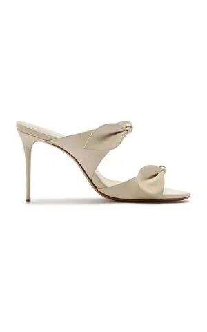 ALEXANDRE BIRMAN Magnolia Leather Mules - Ivory