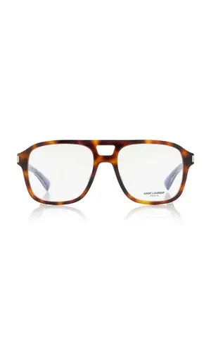 Saint Laurent Aviator-frame Acetate Glasses - Brown