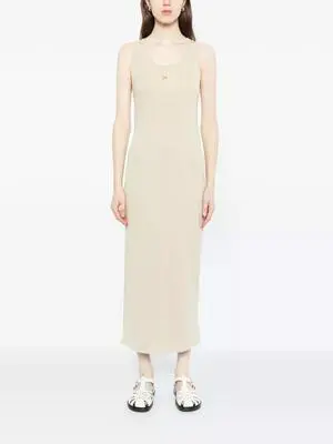 Maison Kitsuné Logo-embroidered Ribbed Tank Dress