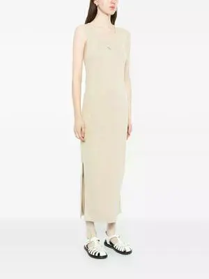 Maison Kitsuné Logo-embroidered Ribbed Tank Dress