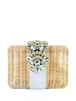 GEDEBE Capri Cryatsl-embellished Clutch Bag - Neutrals