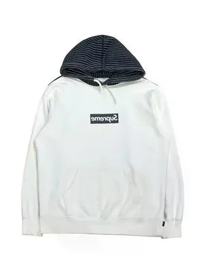 Supreme X Comme Des Garçons Striped Hoodie - White