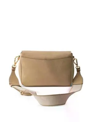 Prada Logo-plaque Flap Leather Shoulder Bag - Neutrals
