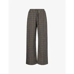 ROHE FRAMES Checked Cotton Trousers - Black Brown Check