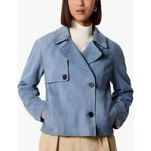 Whistles Double-breasted Suede Trench Jacket