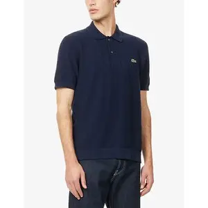 Lacoste Regular-fit Logo-patch Cotton Polo Shirt - Navy