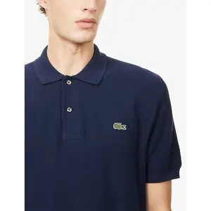 Lacoste Regular-fit Logo-patch Cotton Polo Shirt - Navy
