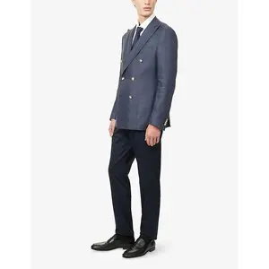 Corneliani Double-breasted Peak-lapel Linen Jacket